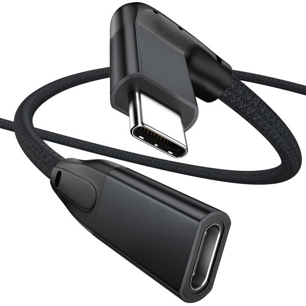 新型直角USB-C延長線――革新的な90度L設計で、日常使用の圧力を減らすことでプラグを保護し、ケーブルの寿命を延長する。USB-Cは既存のUSBCケーブルの範囲を拡張し、接続機器をより便利にする。オーディオまたはビデオ（4 K）の充電とデ...