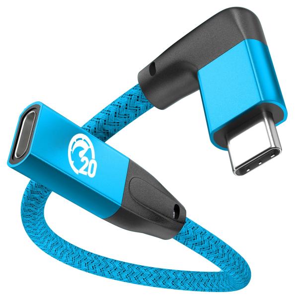 新型直角USB-C延長線――革新的な90度L設計で、日常使用の圧力を減らすことでプラグを保護し、ケーブルの寿命を延長する。USB-Cは既存のUSBCケーブルの範囲を拡張し、接続機器をより便利にする。オーディオまたはビデオ（4 K）の充電とデ...