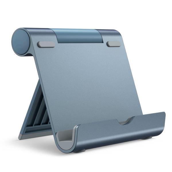 [ワンタッチ調整]ヒンジ部のボタンを押すだけで、タブレットスタンドの角度を最適に調整し、縦でも横でも快適な視聴体験を提供します[幅広い互換性] このデスク用タブレット スタンドは、iPad mini、iPad 10.2、iPad Air 1...