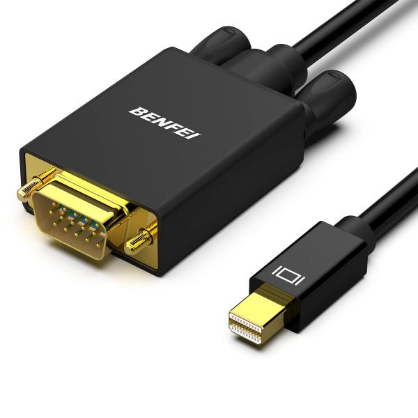 優れた伝送: Benfei Mini DisplayPort to VGA 1.8m ケーブルは、より優れたチップ ソリューションとプロフェッショナルな多重シールドを利用して、瞬時かつ正確なデータ ストリーミングを実現します。 [Thund...