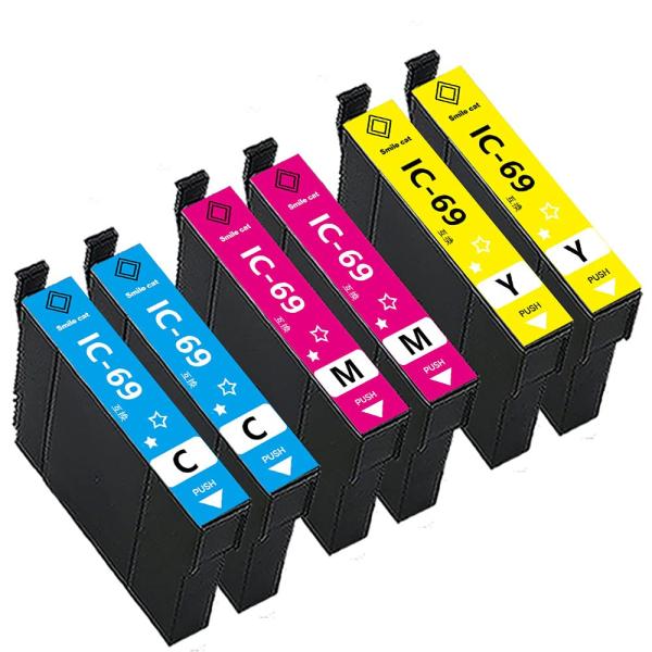 ＜仕様＞ IC4CL69 互換インクカートリッジ 増量 カラー6色 [ ICC69互換 (シアン)2本 / ICM69互換 (マゼンタ) 2本 / ICY69互換 (イエロー)2本 ]＜対応機種＞PX-105 / PX-045A / PX-...