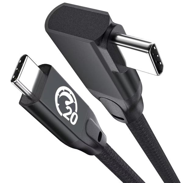 直角USB-Cコネクタ設計：この直角C型充電ケーブルは革新的な90度「L」形設計を持ち、急速充電が可能である。充電中にゲームをしたり、ビデオを見たり、電子書籍を読んだりすることがより便利で快適になるように設計されています。20 Gbpsデー...