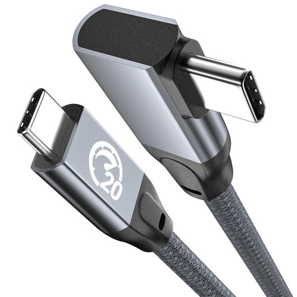 直角USB-Cコネクタ設計：この直角C型充電ケーブルは革新的な90度「L」形設計を持ち、急速充電が可能である。充電中にゲームをしたり、ビデオを見たり、電子書籍を読んだりすることがより便利で快適になるように設計されています。20 Gbpsデー...