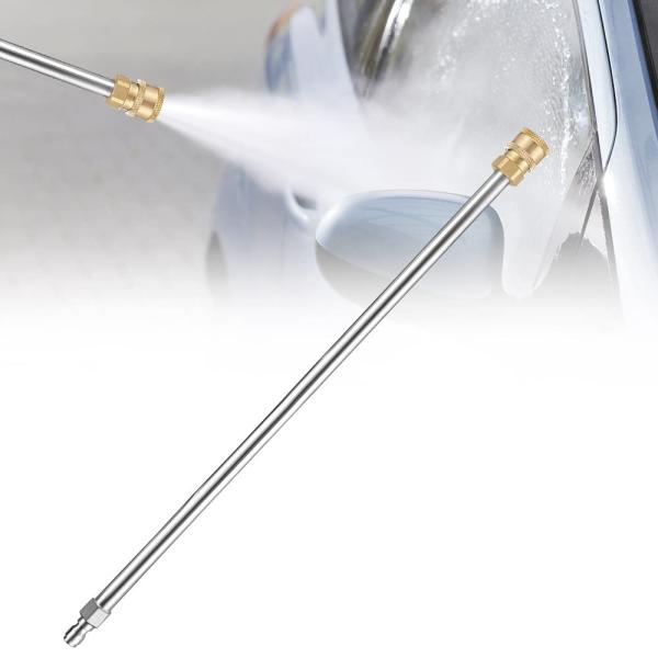 ?【手の届きにくいところの洗浄に】：この高圧洗浄機延長ワンドはノズルチップやその他の高圧洗浄機の付属品に接続可能で、車の掃除が簡単になり、屋根や天井など届きにくい高い場所も高圧水でしっかり洗浄でき、作業効率を向上させることができます。?【完...