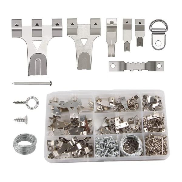 多機能ピンフック：さまざまなサイズと機能の選り抜きの組み合わせの282個セットは、すべての家庭にとって不可欠です。掛かる芸術の絵画、ハンガー、時計、結婚式の写真に最適です。この額受・ピクチャーハンガーは良質の鉄の原料に銅メッキの技術を加えて...