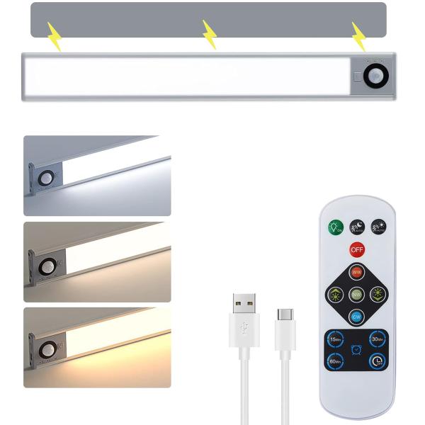??【リモコン機能】ledバーライト LEDセンサーライトはリモコンで制御できます。 15分後/30分後/60分後に自動で消灯するように設定できます。 (注：使用前にリモコン先端の透明カードを引き抜いてください。）??【取り付け簡単 ＆ 配...