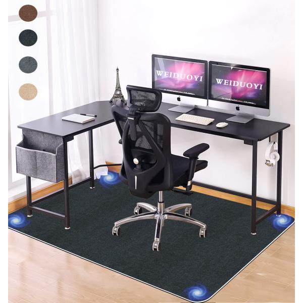 【デスク チェアマット】 デスク下 マットに座った時の荷重により、床に傷がついたり、床がくぼんだりすることがあります。キャスターの材質に応じて、床を損傷から保護するために、この 4 mm の PVC チェア クッションを使用してください。粘...