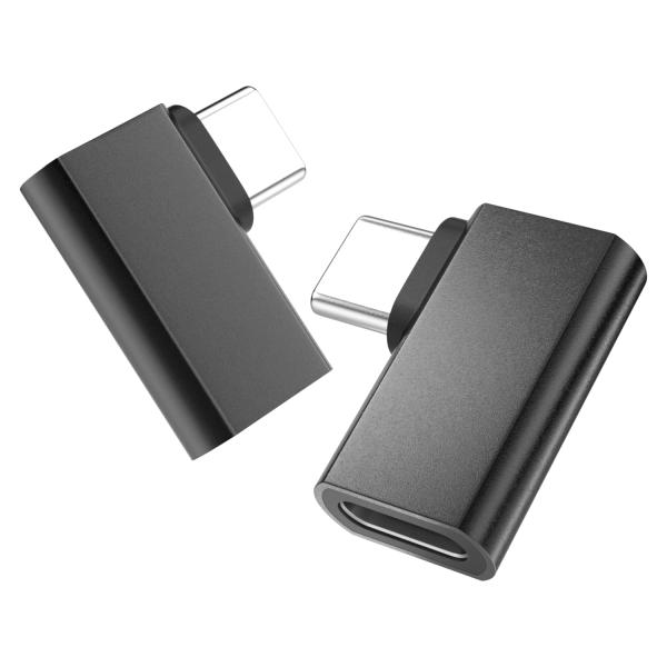 直角USB C延長アダプター:保護ケースを取り外すことなく、USB-C周辺機器を新しいUSB-Cデバイスに簡単に接続できます。直角デザインにより、特に車、コーナー、ゲームなどの狭いスペースで、状況によってはケーブル管理が向上します。4Kビデ...