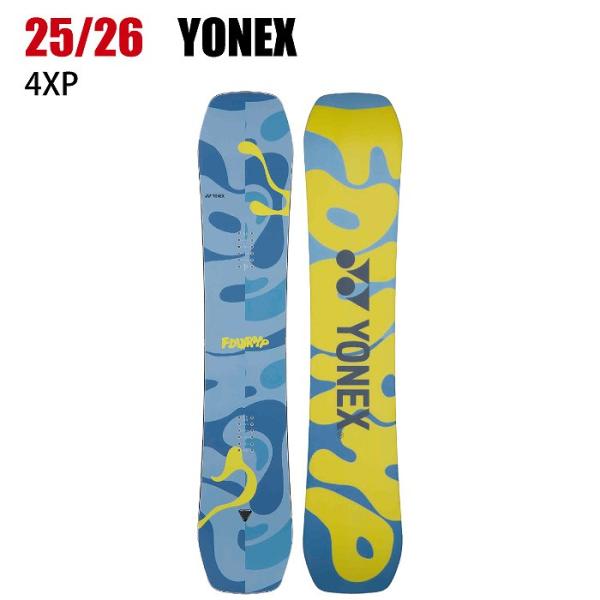 [商品名] 2025/2026 YONEX 4XP BLUE[サイズ] 138/143/148/151/154/157W/160W[カテゴリ] フリースタイル/グラトリ/ラントリ/パークツインチップの定番ボード、乗りやすさがスキルアップを後...