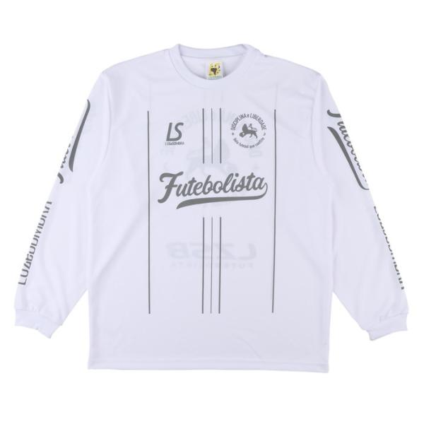 『DISCIPLINEeLIBERDADE』 -規律と自由-『Belo futebol que conflito』 -美しいフットボール-フットボールに必要な言葉を背負ったロングスリーププラシャツ。■カラー：ホワイト■素材：ポリエステル100％