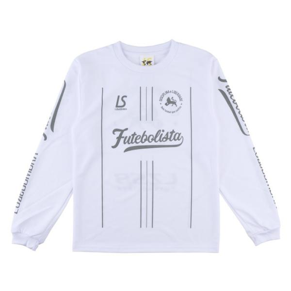 『DISCIPLINEeLIBERDADE』 -規律と自由-『Belo futebol que conflito』 -美しいフットボール-フットボールに必要な言葉を背負ったロングスリーププラシャツ。■カラー：ホワイト■素材：ポリエステル100％