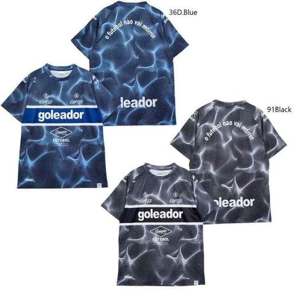 薄手で軽量のポリエステル素材を採用。ユニフォーム風のデザインを施したプラクティスシャツ。人気の水面柄を総柄として全面にプリント。■本体：ポリエステル100%