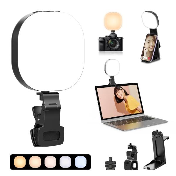 【商品概要】【３in 1デザイン・自由に変形】お客様への使用感を重視しているため、どこでも挟めるクリップだけでなく、高さ調節可能のスタンド、コールドマウントも装備しております。Web会議、在宅勤務に欠かせないのオンライン用ライトだけでなく、...