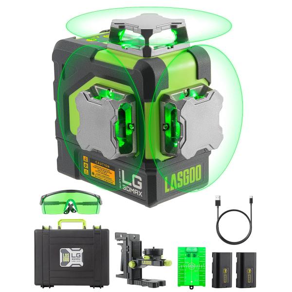 【商品概要】3x360 度全方位カバー：LasGoo LG-3DMAXは、1本の水平ラインと2本の垂直ラインを備え、水平方向と垂直方向の両方で包括的なカバーを提供します。これにより、あらゆる方向からの測定とマーキングが可能になり、迅速な視覚...