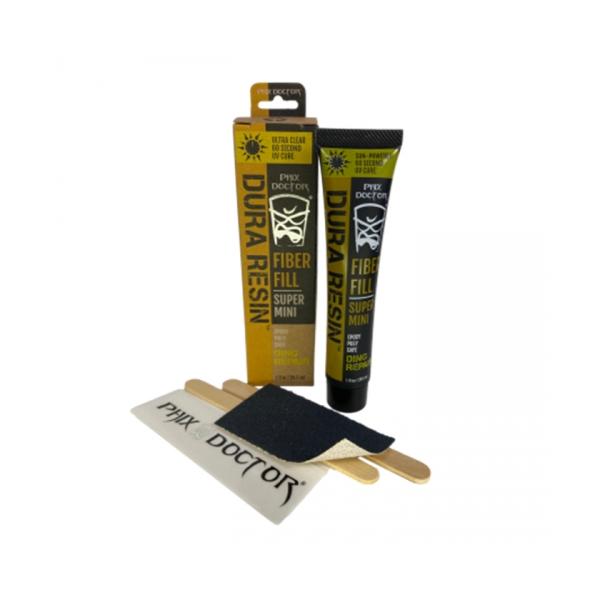 PHIX DOCTOR Dura Rezn Tube（フィックスドクター）紫外線で硬化する、エポキシ樹脂とポリエステル樹脂の双方に使えるリペア剤。チューブタイプでどこでも簡単に持ち運べ非常に便利です。使用方法１.破損箇所の周辺をマスキング２...