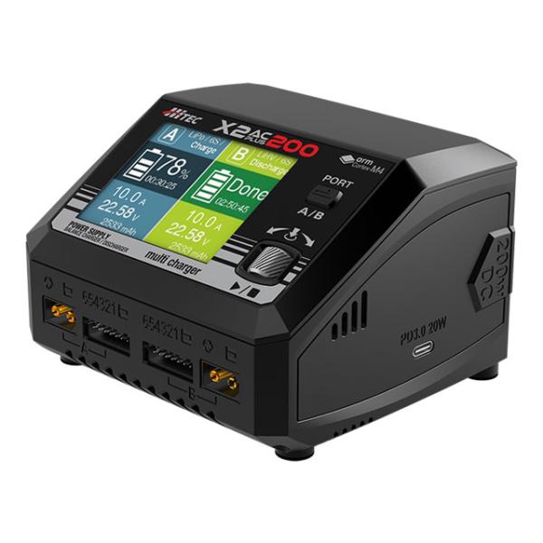 充電の精度と効率性を高めた、新定番充電器！DC電源で最大200W（100W×2）、AC電源では最大100W充電。AC電源でも1ポートのみ使用時で最大100W充電が可能。2つのポートで同時に充電を行い、1つのポートが終了すると残りのポートに充...