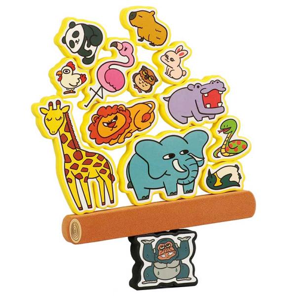 どうぶつを積み上げるドキドキバランスゲーム！ゴリラが持ち上げる丸太の上に、どうぶつの仲間たちを積み上げていく、ドキドキ感がクセになるバランスゲームです。全てのどうぶつを崩さずに積むことができれば勝利。失敗しても笑いが絶えない、子どもから大人...