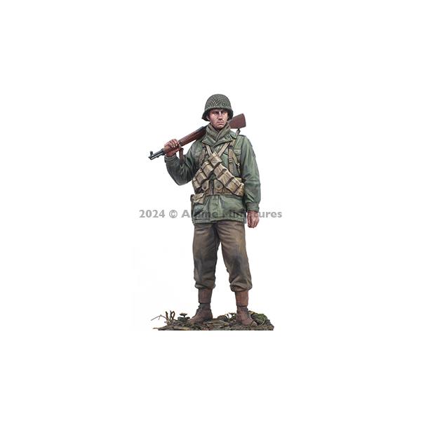 Alpine Miniatures製レジンフィギュアです。第二次大戦時、北アフリカ、イタリア、南フランスなどの西部戦線でドイツ軍と戦ったアメリカ陸軍第3歩兵師団「ロック・オブ・ザ・マルヌ」（マルヌの堅岩）に所属する兵士を再現するフィギュアで...