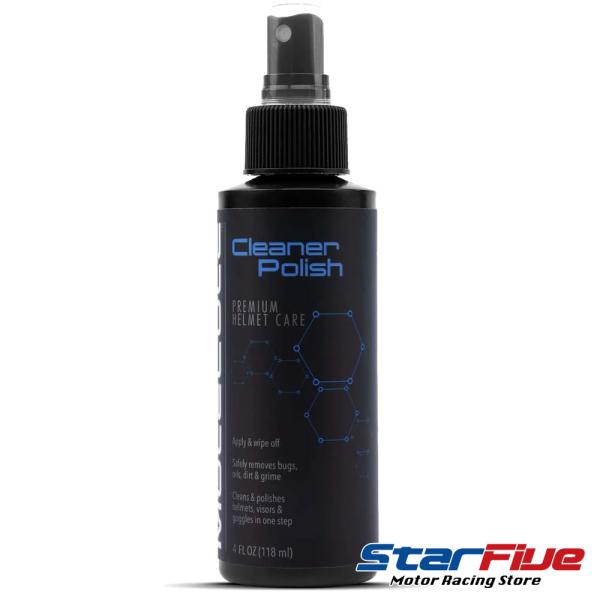 MOLECULE（モレキュール）クリーナー＆ポリッシュは、ヘルメット専用に開発された、スプレー式の洗浄剤です。ヘルメットに直接スプレーして拭き取るだけで、掃除・艶出し・保護を1本で行う事が出来ます。ヘルメットに付着したタイヤカス、オイルなど...
