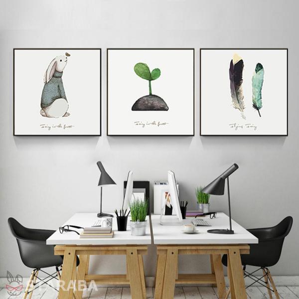 絵画 インテリア 絵　アートフレーム　動物 うさぎ 人気 30×30cm　現代絵画　壁掛け 壁絵　おしゃれ　インテリアアート　玄関 リビング  アートパネル リビング プレゼント モダン アートフレーム おしゃれ 飾る 送料無料