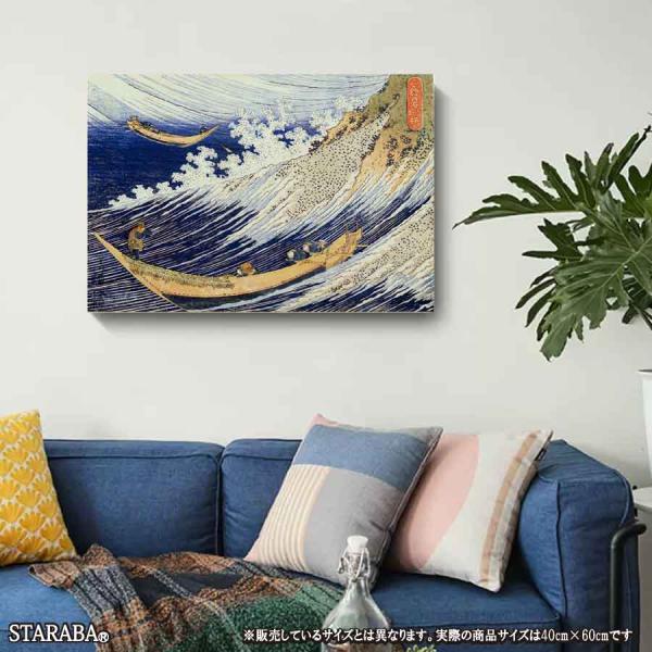 葛飾北斎千絵の海 総州銚子耐水性・耐光性にすぐれたファブリックパネル飾るだけで空間をオシャレに演出します。サイズ：60ｃｍ*40ｃｍ