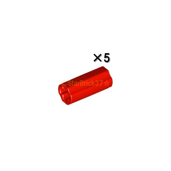 レゴ(LEGO)パーツのテクニック車軸コネクター(スムース・X軸穴有)レッドの5個セットです。