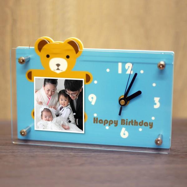 誕生日のプレゼントに！お誕生日に卓上サイズのオリジナル時計。ご希望の写真やメッセージご用意下さい。赤ちゃん誕生の御祝いや家族の記念日などに、少し小振りな卓上時計をどうぞ。写真画像受け取り後、営業日2日程でイメージ画像をメールで送ります。お客...
