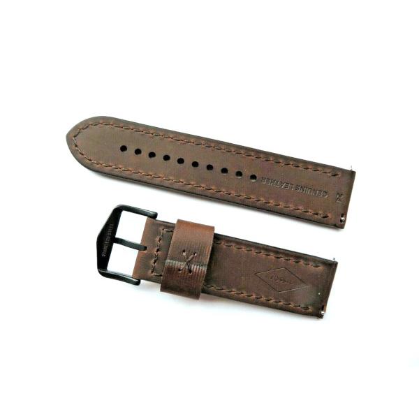 フォッシル FOSSIL 交換ベルト JR1487◆FOSSIL JR1487 交換ベルト◆レザーベルト◆24mmのフラットなラグ幅の時計に対応◆スライド式バネ棒※納品時期によってブランドロゴのデザインが変更になる場合がございます。
