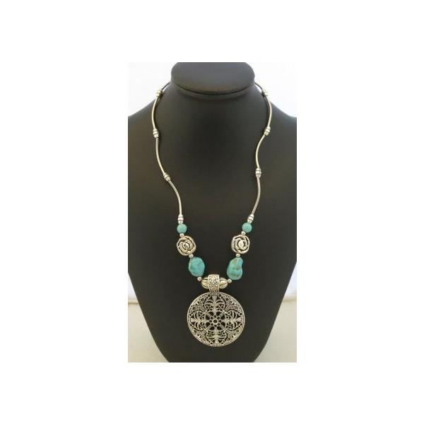 エスニック　ネックレス　ターコイズ　トルコ石　NL01-14 アジアン エキゾチック