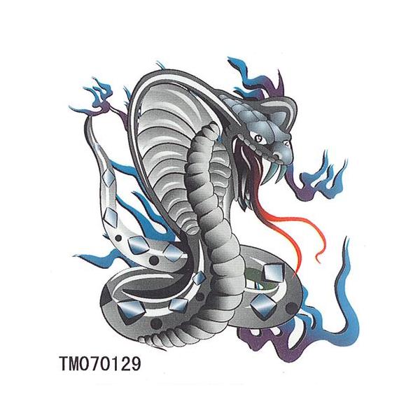 タトゥーシール 蛇・ヘビ・コブラ　【6x6cm・tm070129】