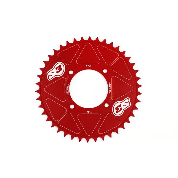 S3 Chainwheel Laser FIM Rスプロケット レッドサイズ：520-38T/39T/40T/41T/42T/43T/44T/46T/48Tカラー：レッドチェーンホイール レーザー FIM.硬質アルマイト加工 7075 アル...