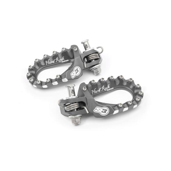 S3-ALUMINIUM WIDE FOOT PEG HARDROCK軽量高硬質T-7075ステンレスリターンスプリング・ステンレスピン・ステンレスロックナットカラー：レッド/ブラック/チタン/ブルー適合機種：KTM EXC125/250/...