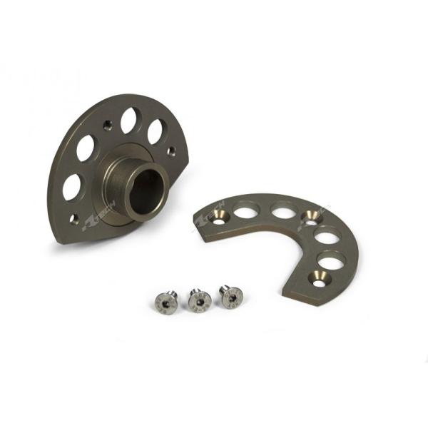 RTECH ALUMINUM BRAKE DISC MOUNTING KIT - BETARTECHアルミフロントブレーキディスクカバーブラケット適合機種：BETA X-TRAINER 250/300 15-22BETA RR2T/RR4T...