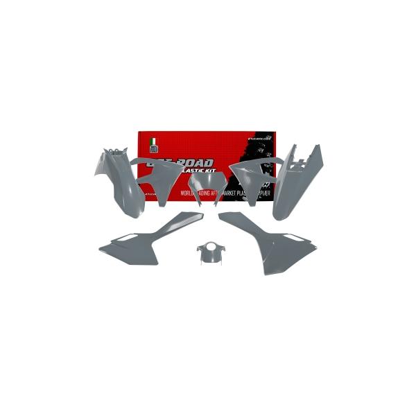 RTECH PLASTIC KIT プラスチックキットカラー：グレイ適合機種：GASGAS EC250/300/250F/350F 24-セット内容：フロントフェンダー・左右シェラウドヘッドライトゼッケン・タンクカバー・リアフェンダー・左右...