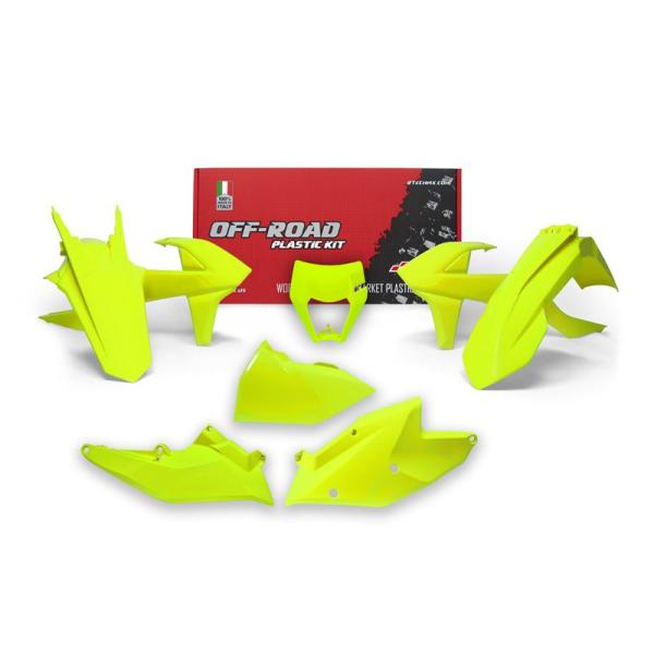 RTECH PLASTIC KIT プラスチックキットカラー：ネオンイエロー適合機種：KTM125/150 XC-W 17-19KTM 250/300EXC 17-19KTM 250/350/450/500EXCF 17-19セット内容：フ...