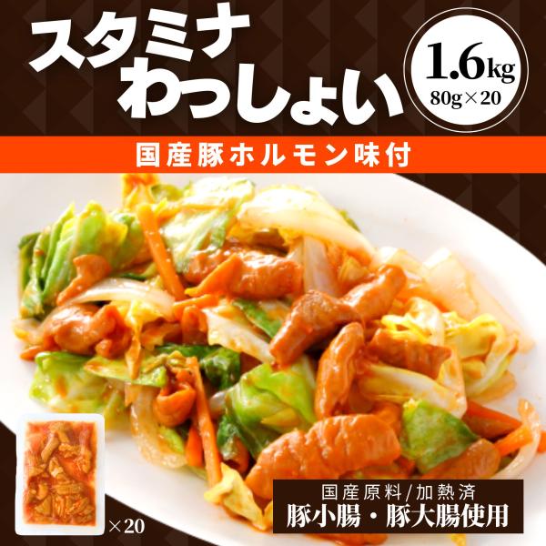 スタミナわっしょい 送料込 国産 豚 ホルモン 加熱済 焼肉 豚小腸 豚大腸 豚ホルモン 味付き 冷凍食品 ビール おつまみ おかず お酒のお供 お惣菜 BBQ  豚モツ 国産豚 簡単 時短 お手軽 野菜炒め 焼肉 バーベキュー ホルモン焼き