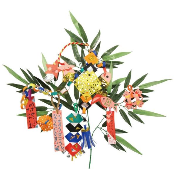 短冊や飾りを作ってすぐに飾れる七夕工作セットです。笹と飾り付け素材がすべて揃っており、カラーモールやホログラムシートなどで華やかな笹飾りが作れます。飾りの作り方付きで、オリジナルの七夕飾りが簡単に完成します。持ち運びやすい56cmサイズで、...