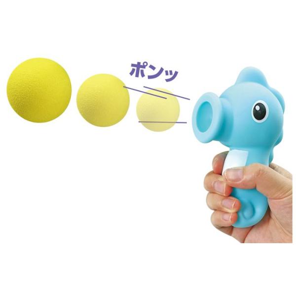 にぎるとボールが勢いよく飛び出す！ 商品サイズ本体：130×70×50ｍｍ、ボール：φ30mmセット内容本体×1