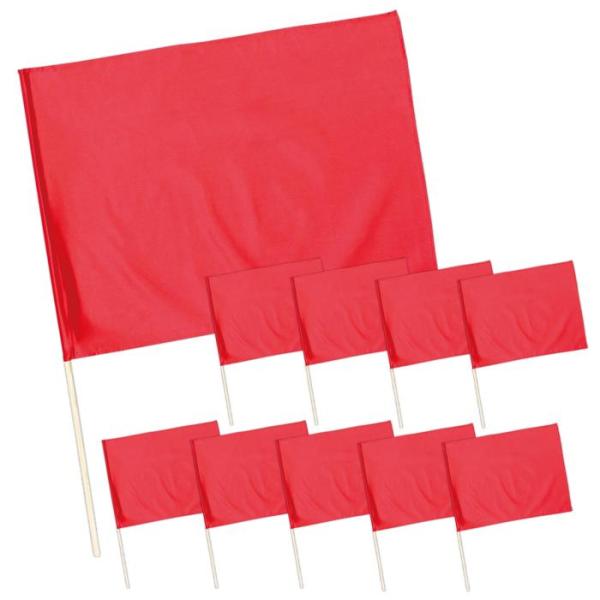 大人気の小旗が10本入ったお得なセットです。サイズ・色数も豊富なカラーフラッグシリーズの小旗です。軽量で丈夫なので振りやすいフラッグです。運動会のダンスや集団行動、応援などに！商品サイズ旗：約410×300mm、棒：Φ8×450mmセット内...