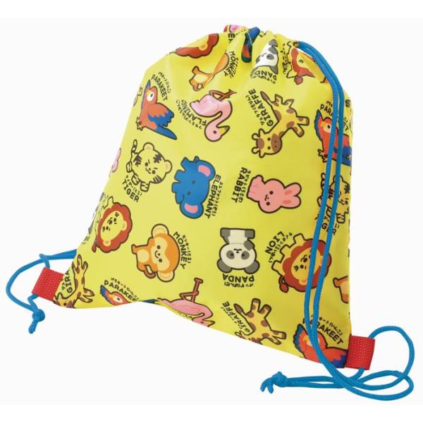 ワクワクが詰まったかわいいアニマル柄のナップザック！イラストと英単語が書いてあるので、英語の勉強にも！商品サイズ320×280mmセット内容本体のみ