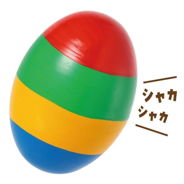 卵型マラカスです。3色の色鮮やかな塗りがかわいい。商品サイズ75×50×50mmセット内容本体のみ