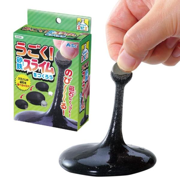 磁石にくっつく不思議なスライムつくれるキットです。砂鉄と磁石の勉強に！商品サイズ145x90x40mmセット内容ホウサ、砂鉄他