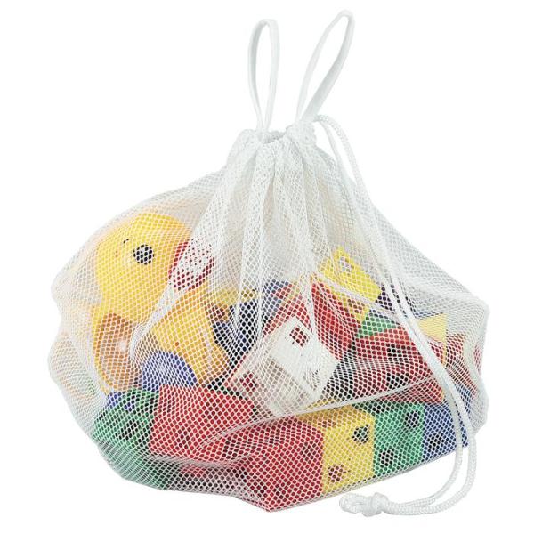 フックに吊り下げておもちゃを収納できる! 洗った後そのまま乾燥できる！ 持ち運びやすいのでおもちゃ袋としても便利！商品サイズ405×420mmセット内容ネット×1、フック×2