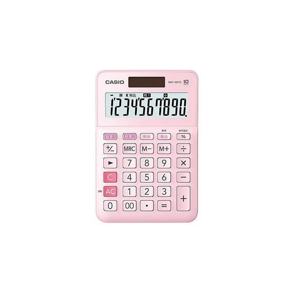 カシオW税電卓MW-100TC-PK-N