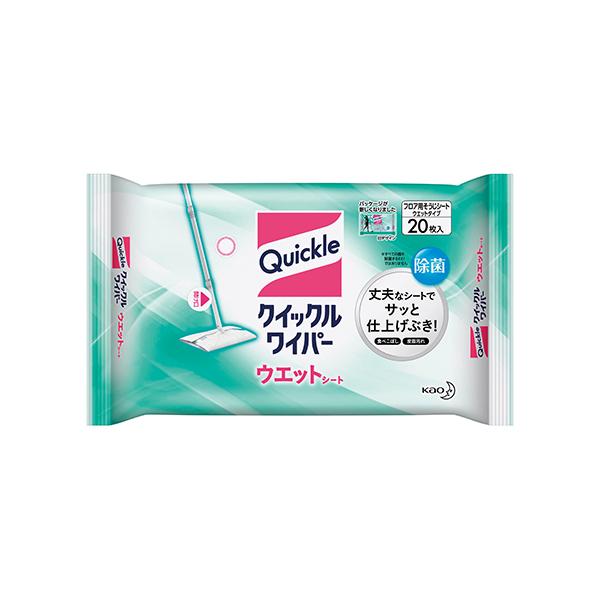 花王クイックルワイパーウエットシート２０枚入クイックルワイパーウエットシート20●シート寸法：縦２０５×横２８５ｍｍ●材質：ＰＰ，ポリエステル，アクリル，レーヨン