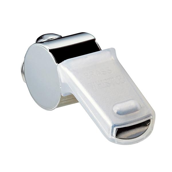 呼子笛（キャップ付き）●サイズ：笛＝幅１９×奥約２５×高６５ｍｍ●材質：本体＝真鍮，吹き口カバー＝シリコンゴム●着脱ストラップ付