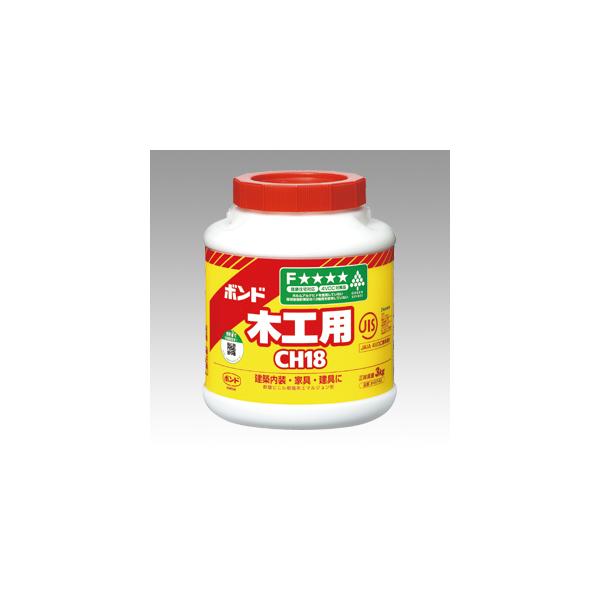 コニシボンド木工用ＣＨ１８　３ｋｇ#40140●容量：３ｋｇ●品名：ＣＨ−１８−３工業用●用途：木，紙，布，石膏用●成分：酢酸ビニル系●材質：容器＝ＰＥ