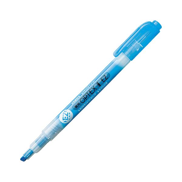 蛍光オプテックス１−ＥＺ　青 ●線幅：４．０ｍｍ●長：１３５．１ｍｍ●インク種類：水性顔料●材質：再生素材使用