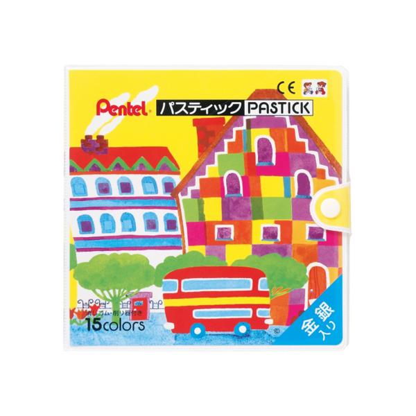 ぺんてる　パスティック　１５色●仕様：１５色（金・銀入）●消しゴム，削り器，名前シール付