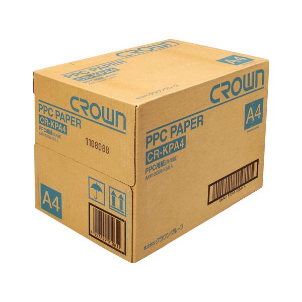 クラウンＰＰＣ用紙　Ａ４　　【５冊入】CR-KPA4-W●規格：Ａ４判●坪量：６４ｇ／ｍ２●四六判換算：５５ｋｇ●紙厚：０．０８９ｍｍ●ＩＳＯ白色度：約８０％